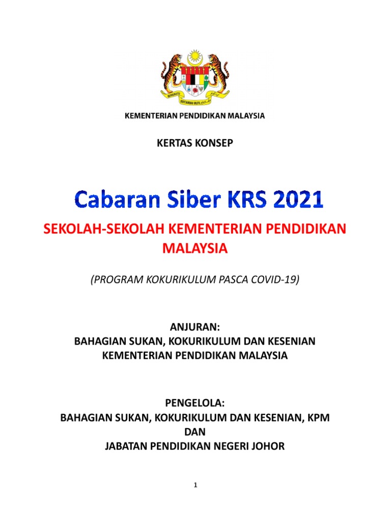Kertas Konsep Program Cabaran Cyber KRS TKRS 2021 | PDF Kertas Konsep Program Cabaran Cyber KRS TKRS 2021 | PDF