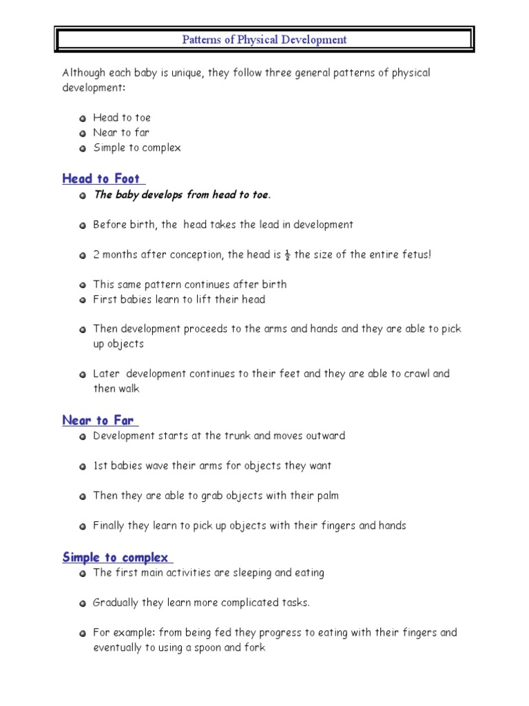 Patterns of Physical Development | PDF | Self-Improvement | Wellness