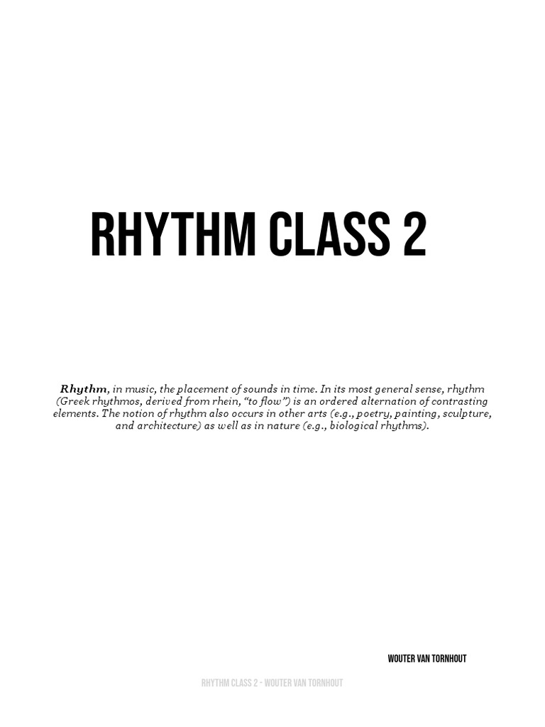 Rhythm Class 2 | PDF | Rhythm | Music Theory