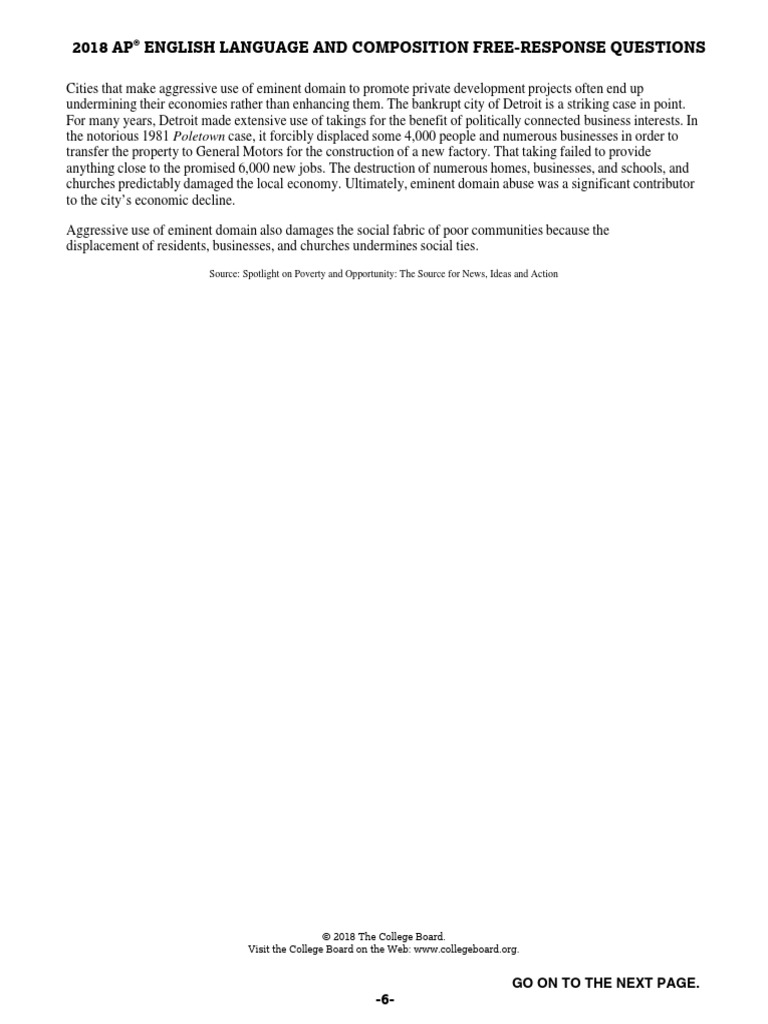 AP Lang 2018 Pg. 6 | PDF