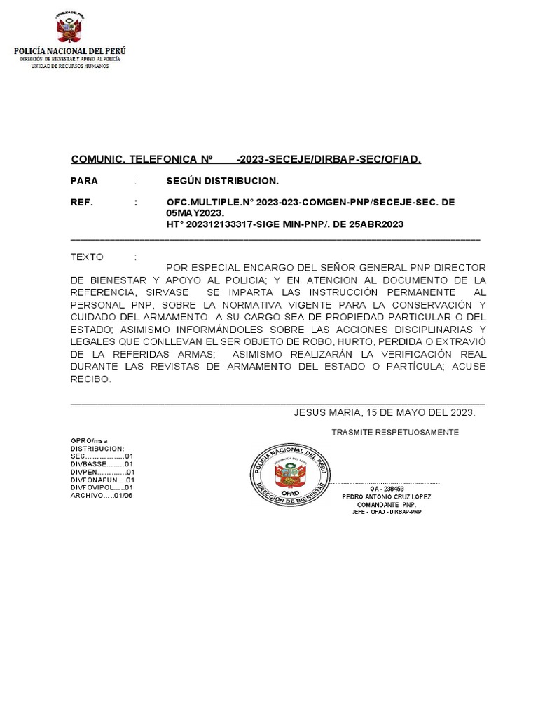 COMUNIC | PDF | Técnicas de aplicación de la ley | Accion legal