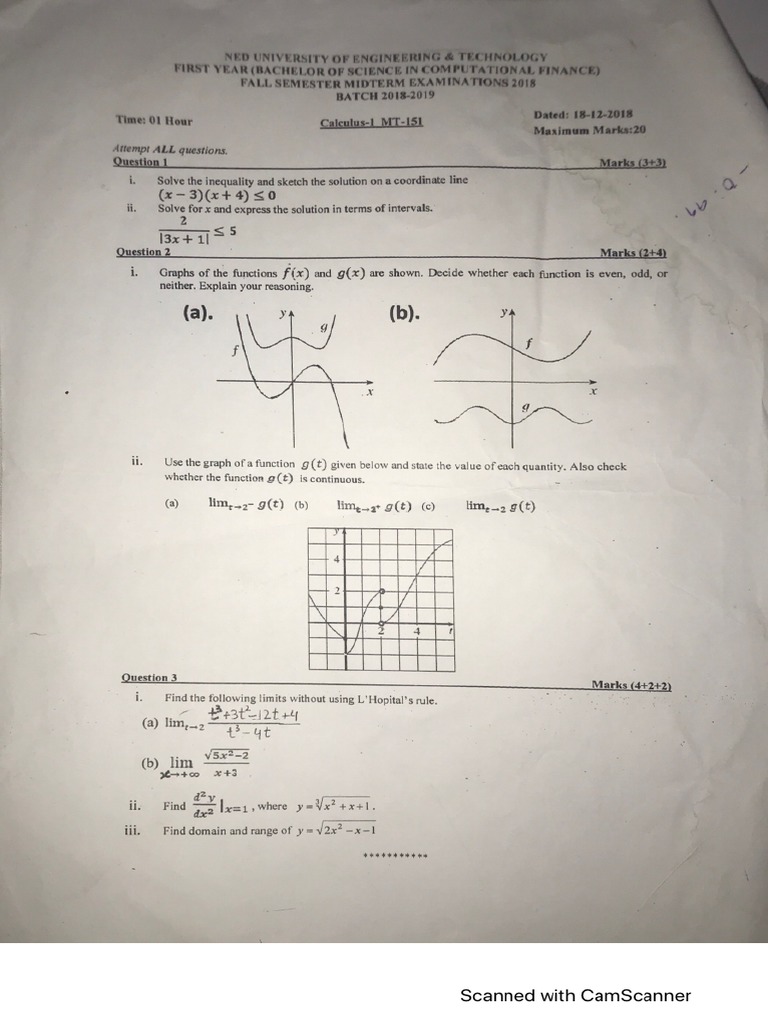 1st Year (1st Semester Papers) | PDF