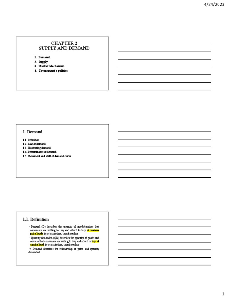 Chap 2 Supply And Demand Pdf Supply Economics Demand