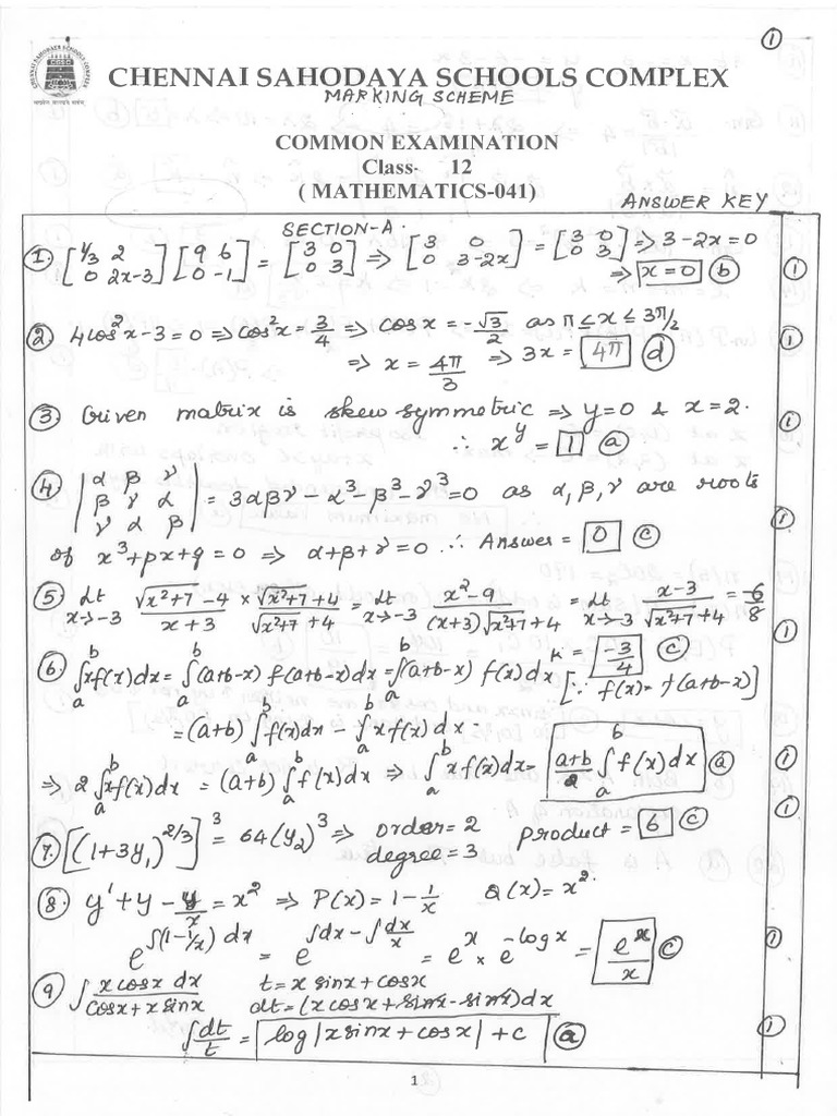 CSSC Class 12 Math MS Paper 1 | PDF CSSC Class 12 Math MS Paper 1 | PDF