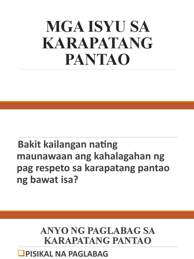 Mga Isyu Sa Karapatang Pantao (Autosaved) | PDF