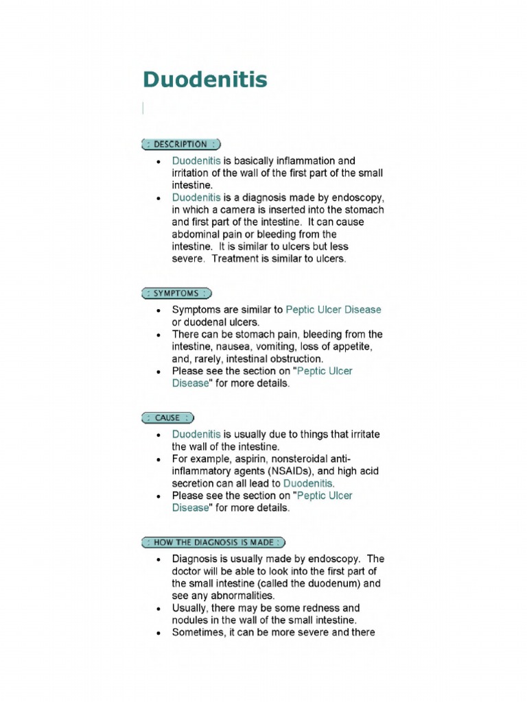 Duodenitis | PDF