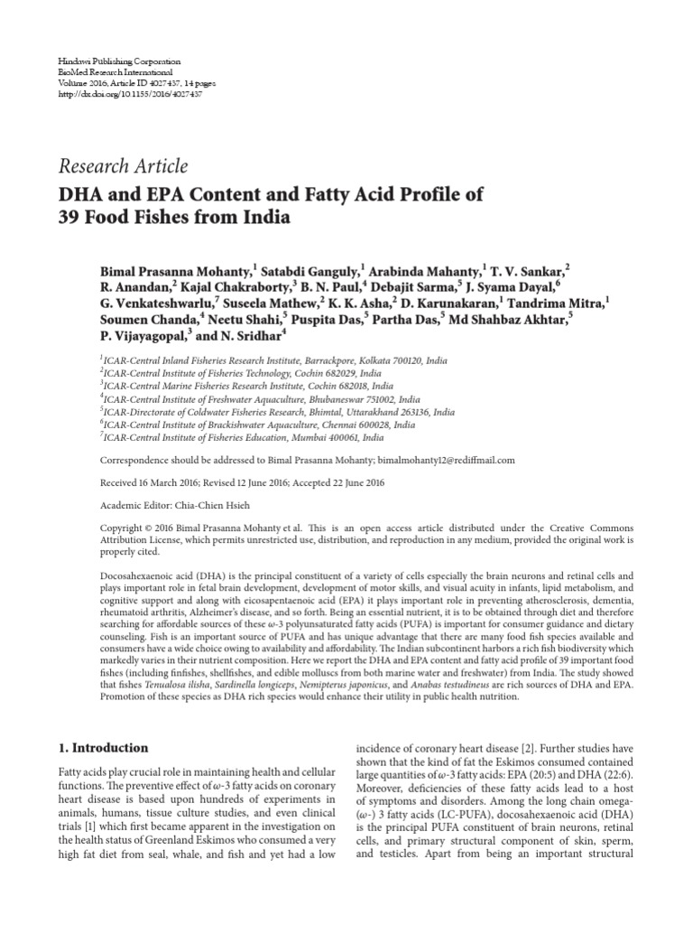 Fish Epa Dha | PDF | Docosahexaenoic Acid | Gas Chromatography