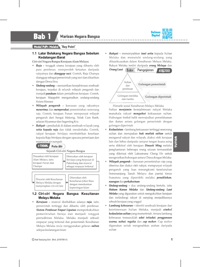 Bab 1 Warisan Negara Bangsa (Sejarah Form 4) | PDF