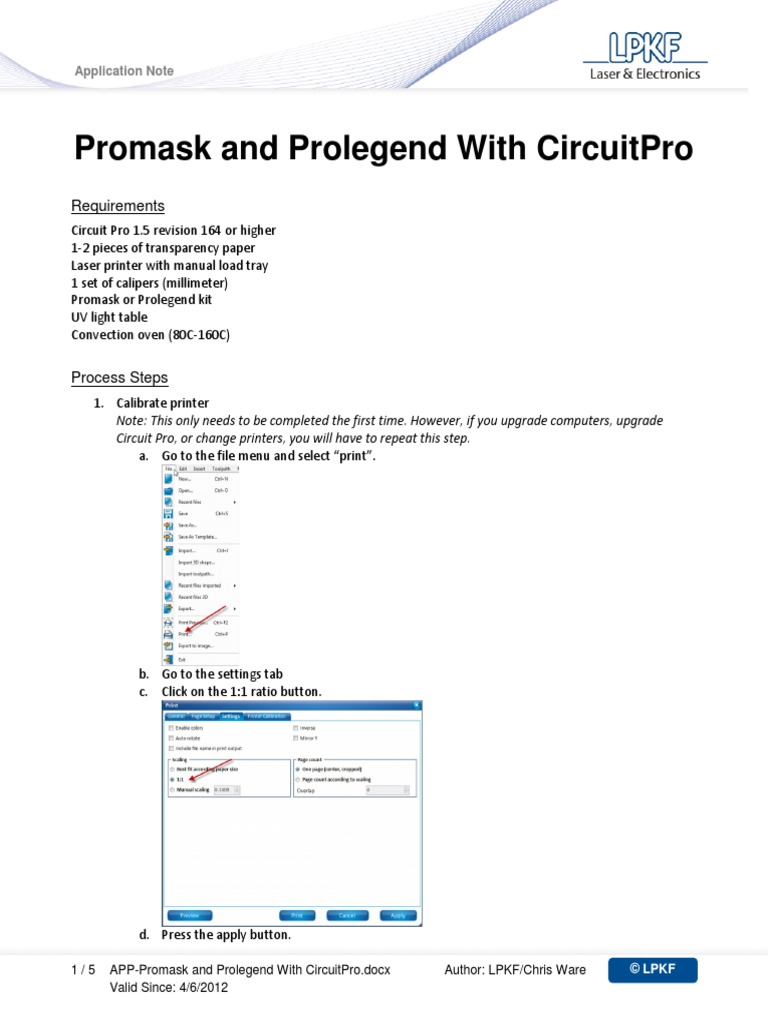 CircuitPro APP-Processing Promask and Prolegend | PDF | Calibration | Printer (Computing)