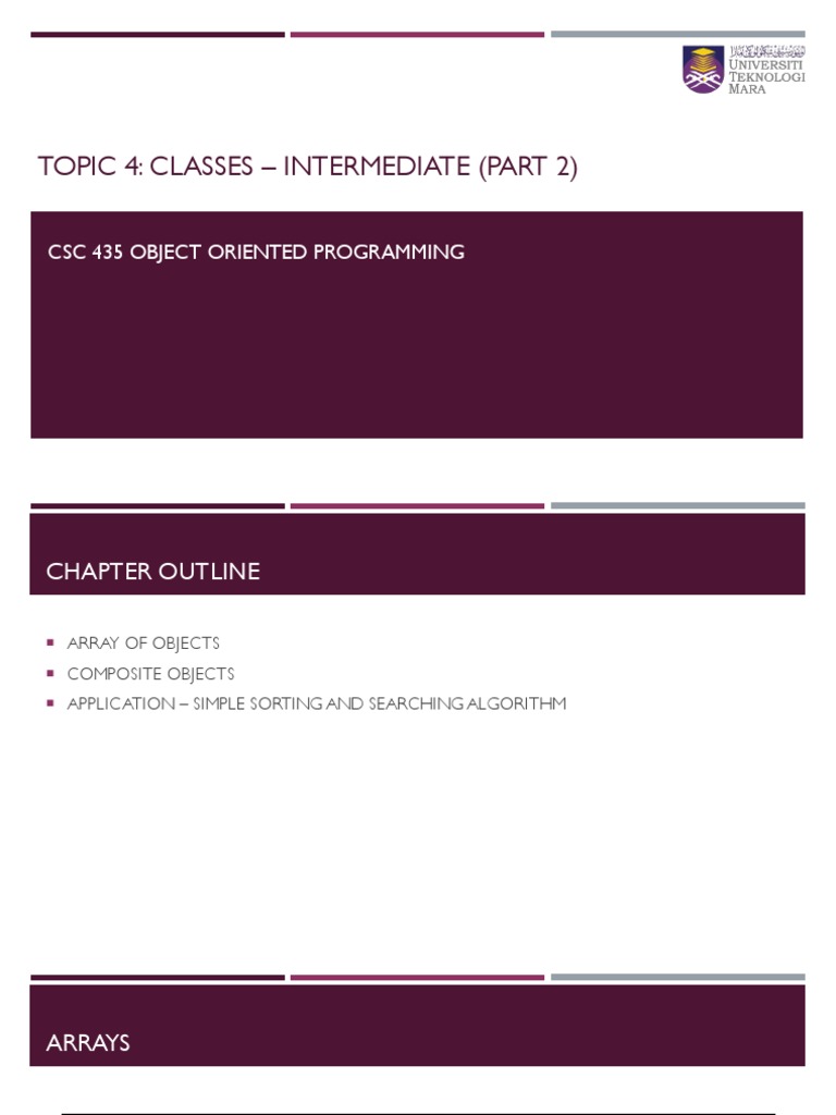 Topic 4 - Classes (Intermediate) (Part 2) | PDF | Class (Computer Programming) | Data Type