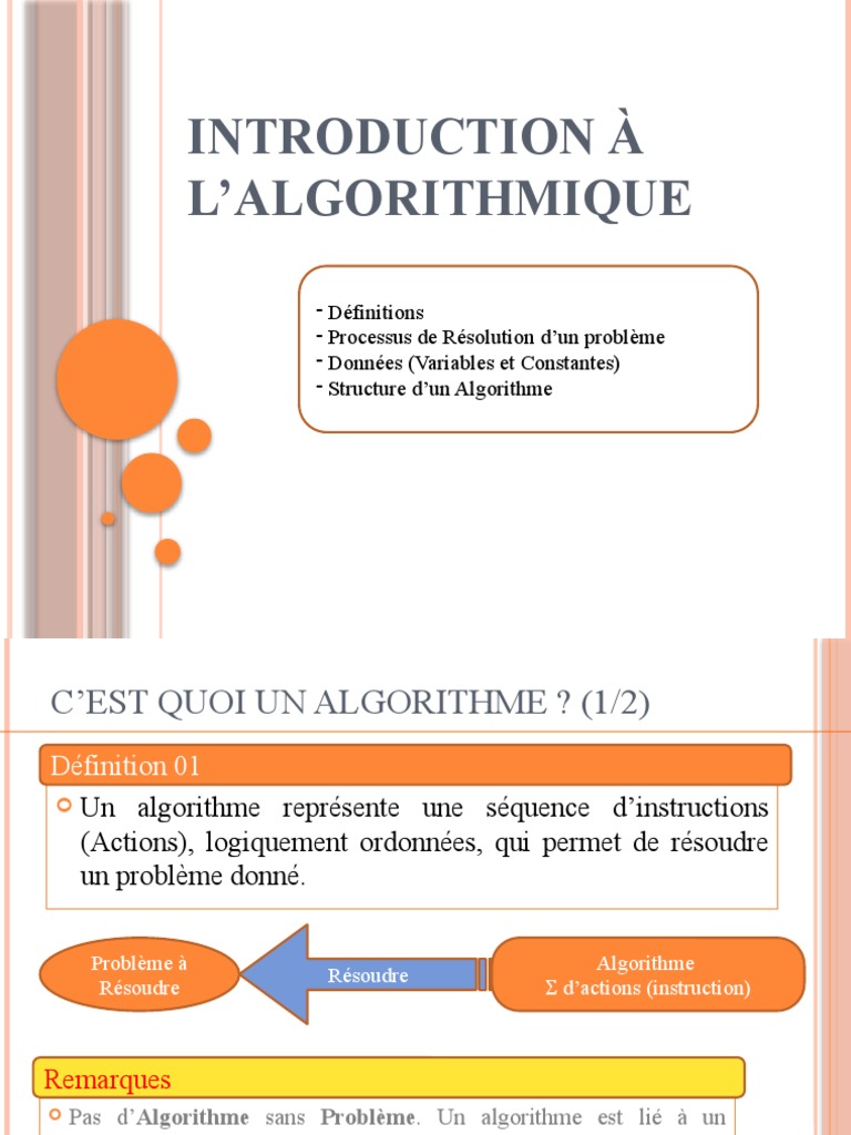 0001 - Introduction À L'Algorithmique | PDF | Programme informatique | Programmation
