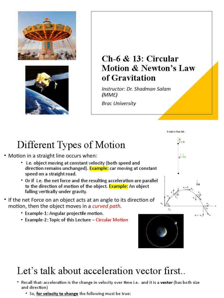 PHY 111 - Lecture 12 + 13 + 14 - Chapter 6+13 (Resnick) - Circular Motion and Gravity | PDF ...