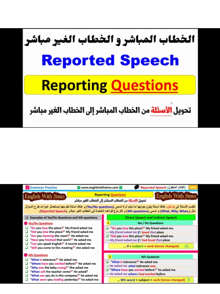 Reported Speech Part 3 | PDF