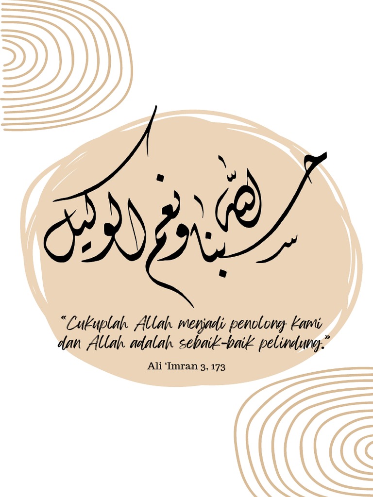 Cukuplah Allah Menjadi Penolong Kami Dan Allah Adalah Sebaik-Baik Pelindung. | PDF