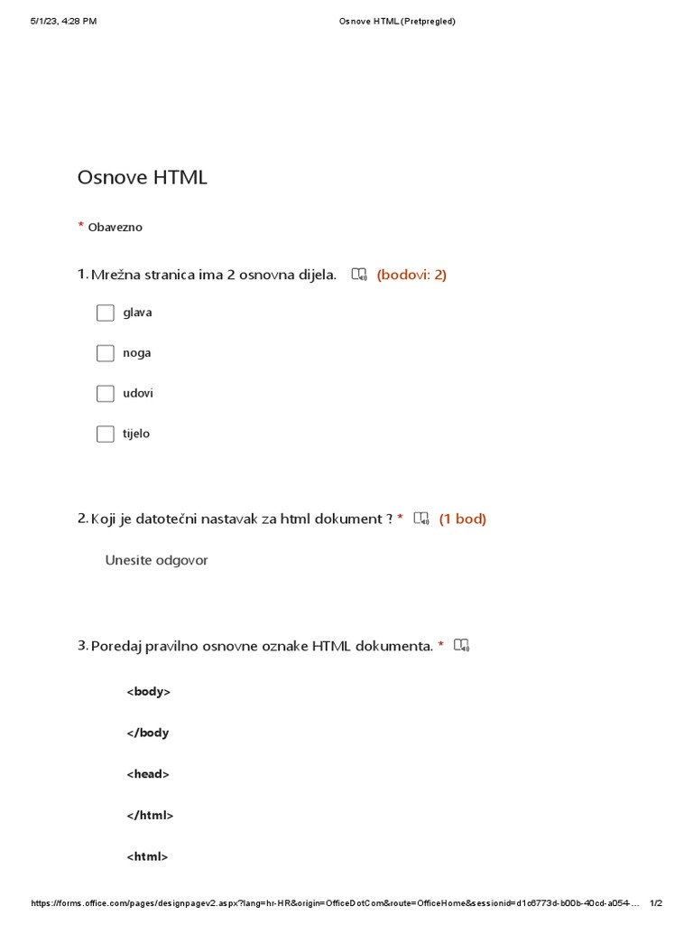 Osnove HTML (Pretpregled) | PDF