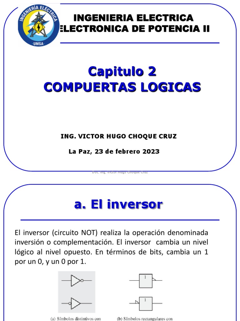 Compuertas Logicas | PDF | Puerta lógica | Inversor de energia