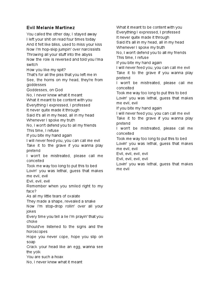 Evil Melanie Martinez | PDF | Spanish Language Music