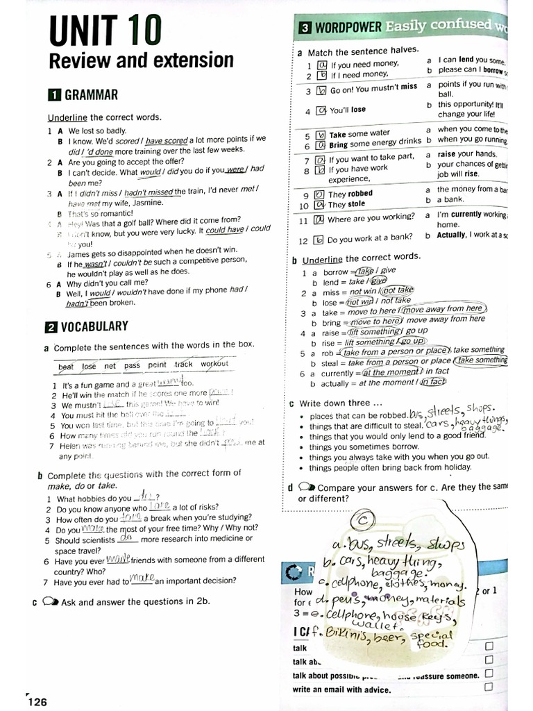 Unit 10 Review and Extension Page 126 | PDF