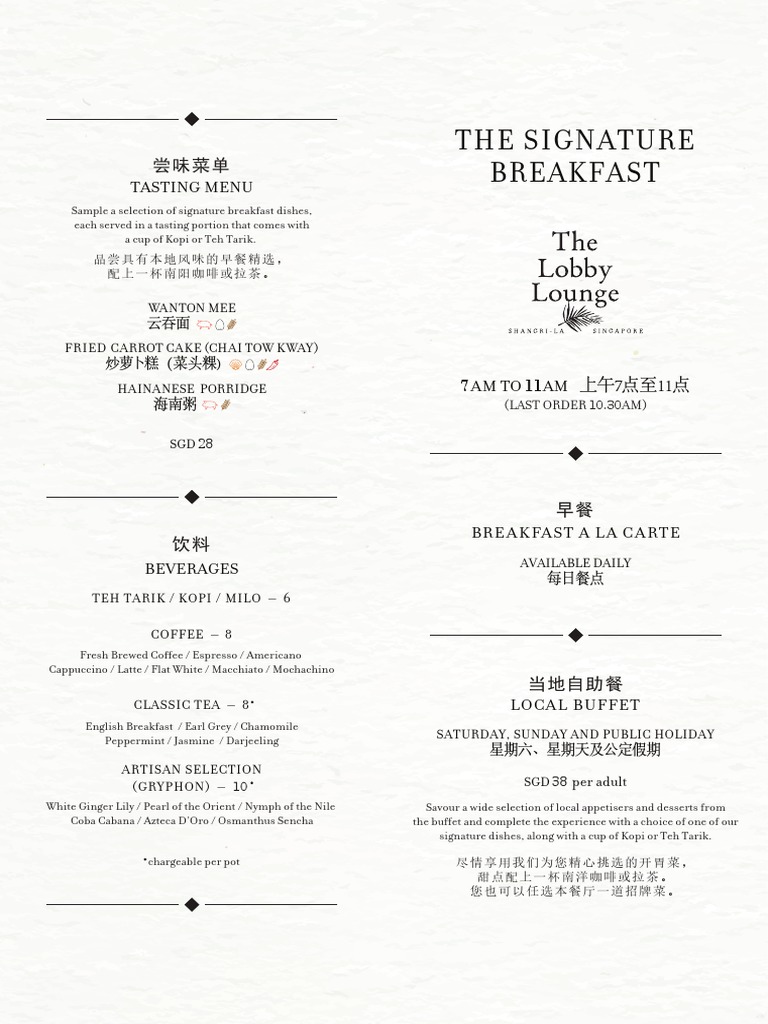 SLS - Lobby Lounge Breakfast Menu | PDF | Foods | Cuisine