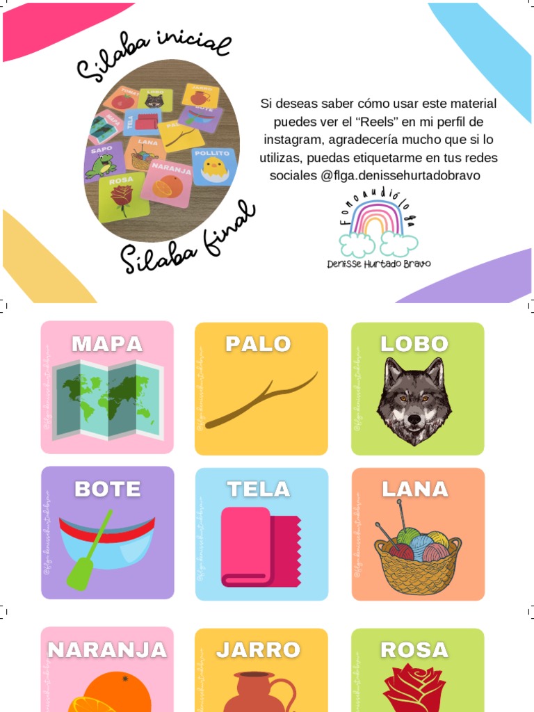 Sílaba Inicial y Sílaba Final | PDF