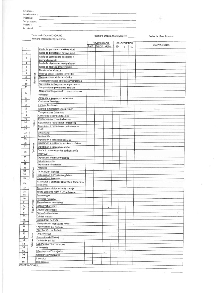 Formato para Identificación de Riesgos | PDF Formato para Identificación de Riesgos | PDF