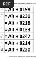 Hindi Typing Keyboard Kruti Dev Chart Special Character List | PDF