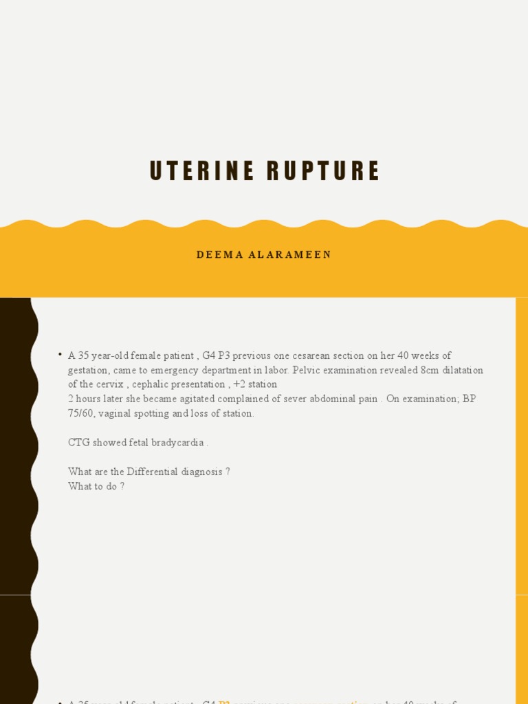 4 Uterine Rupture | PDF | Uterus | Childbirth