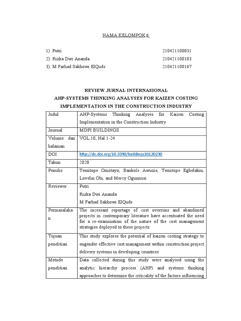 Review Jurnal Kel 6 Apsk | PDF