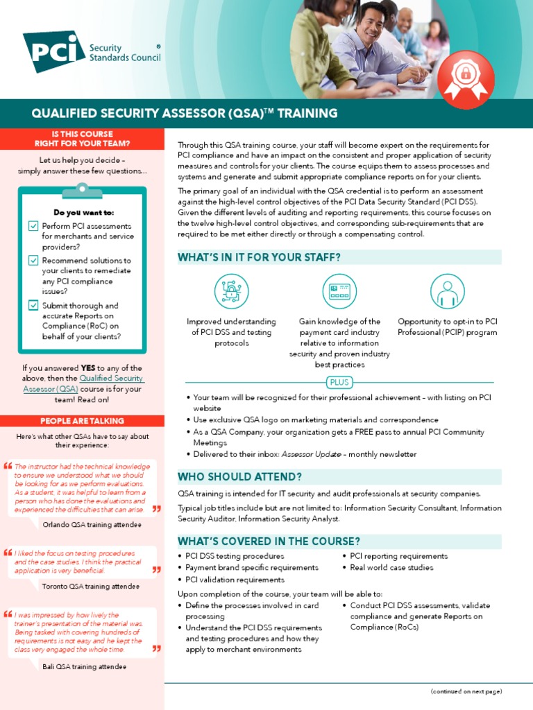 PCI QSA Training Course Description | PDF | Payment Card Industry Data ...