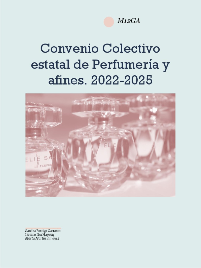Trabajo Convenio Colectivo Perfumería y Afines | PDF | Salario | Tiempo ...