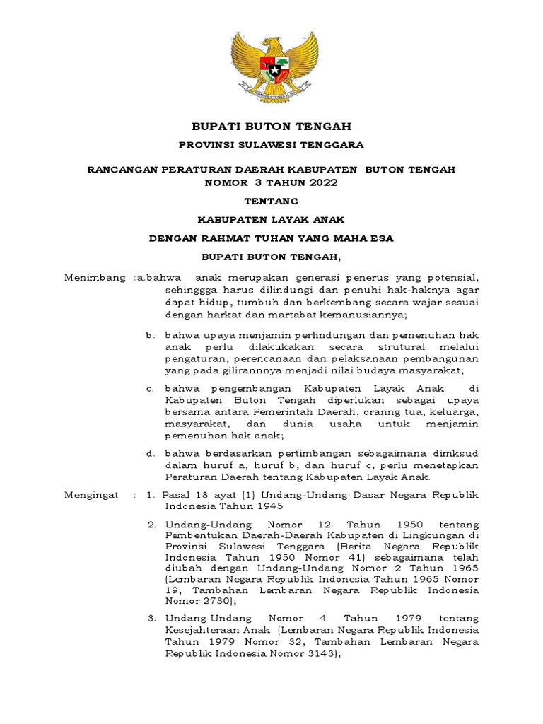 Perda No 3 Tahun 2022 | PDF | Politik