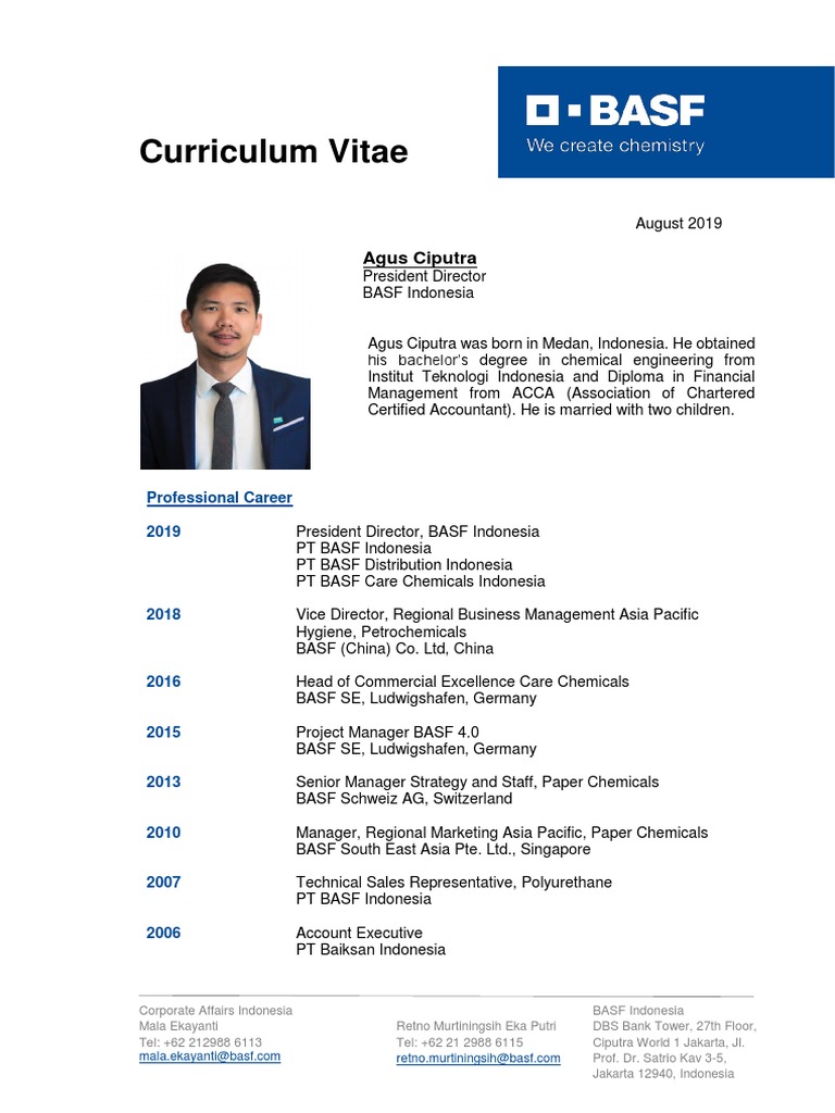 Agus Ciputra: BASF Indonesia Profile | PDF