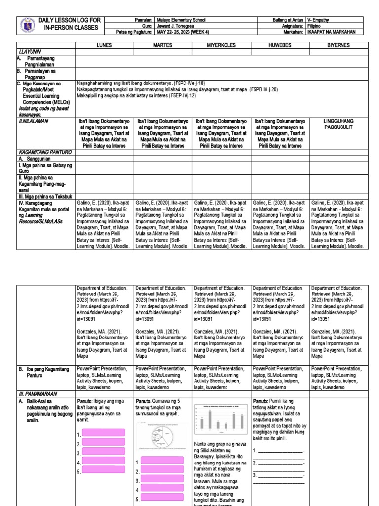G5 Q4W4 DLL FILIPINO (MELCs) | PDF