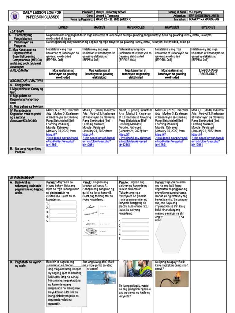 G5 Q4W4 DLL EPP-IA (MELCs) | PDF