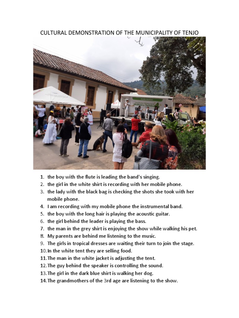 Present Progressive Picture Description | PDF