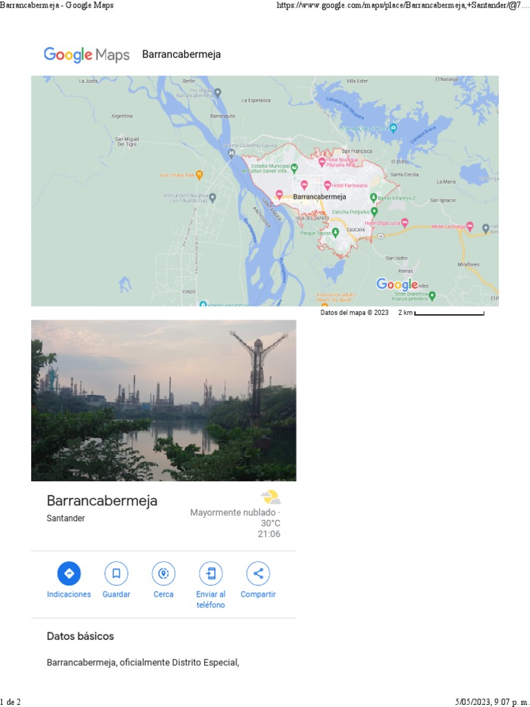 Barrancabermeja - Google Maps | PDF