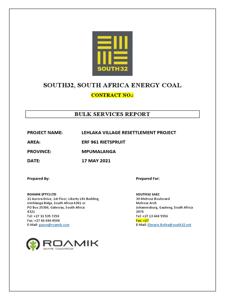 Lehlaka Village Bulk Services Report | PDF | Surface Runoff | Road