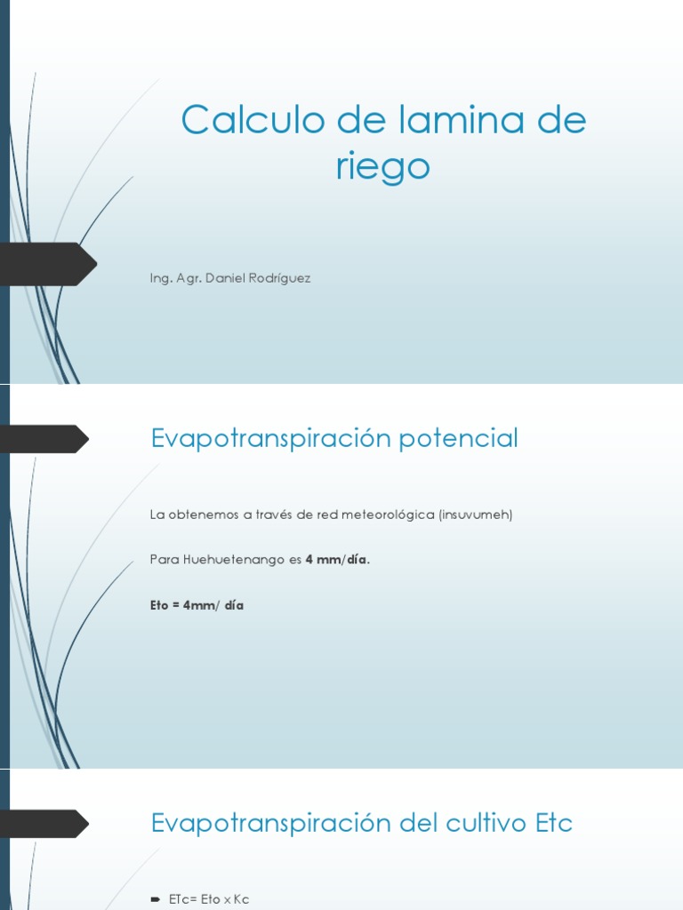 Calculo de Lamina de Riego | PDF