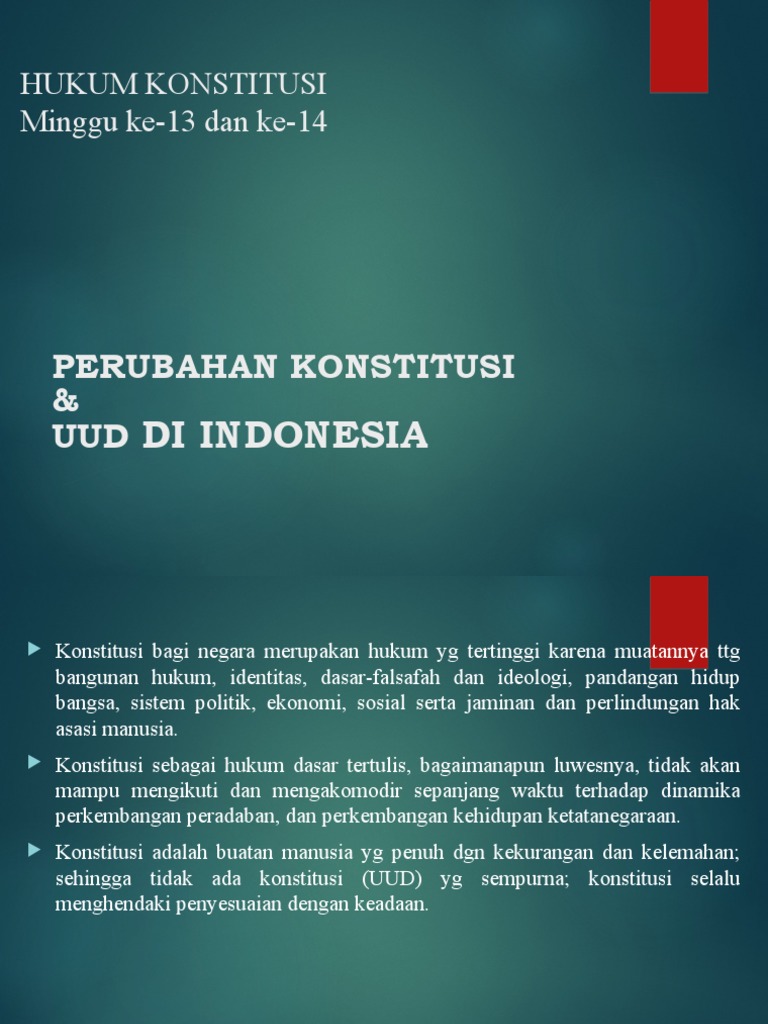 Perubahan Konstitusi & UUD S1 | PDF