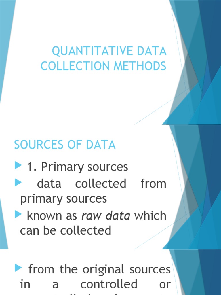Lesson 18 Quantitative Data Collection Methods | PDF | Statistics | Data