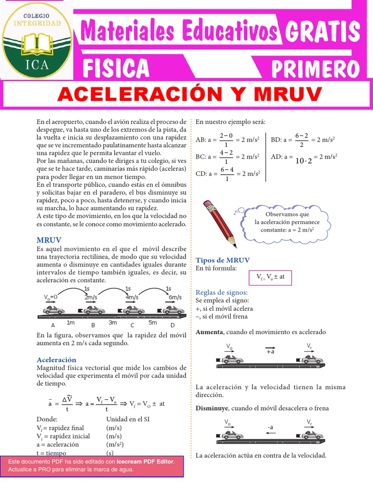 CLASE 6 - Aceleración-y-MRUV | PDF