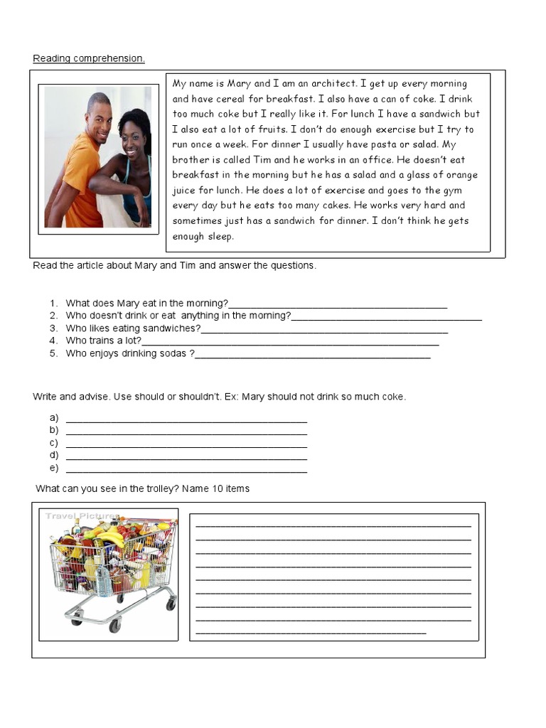 Healthy-And-Unhealthy-Food - TEXT + LISTENING | PDF | Lunch | Cooking