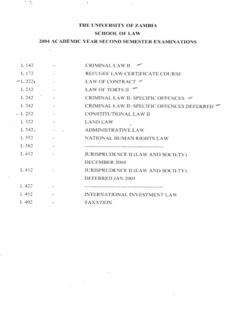 Law Exam Paper 20040001 | PDF