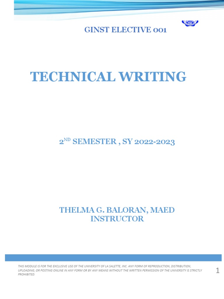 Module 3 Ginst Elective 001 Revised | PDF | Technical Communication ...