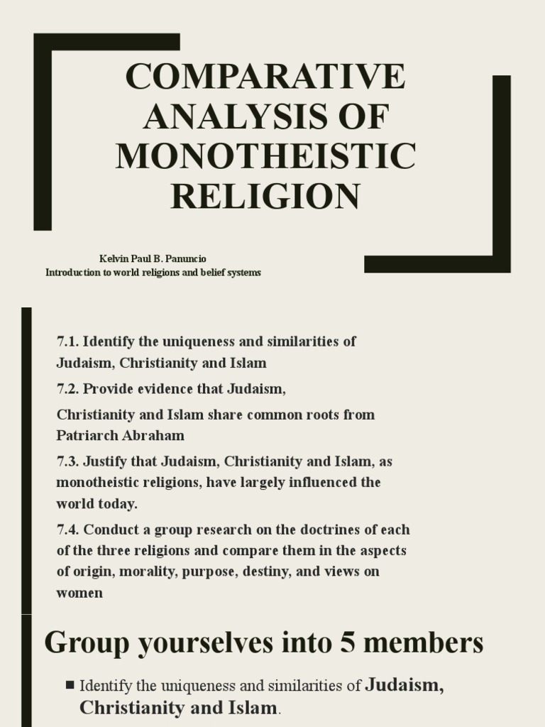 Monotheistic Religions Compared | PDF | Religion & Spirituality