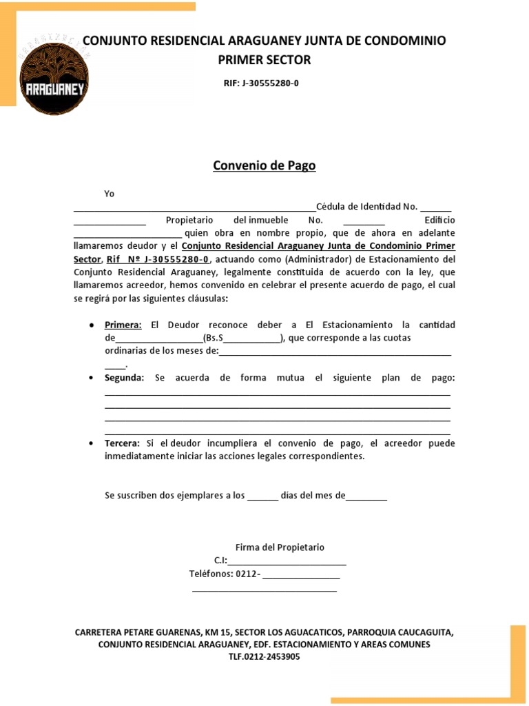 Convenio de Pago | PDF