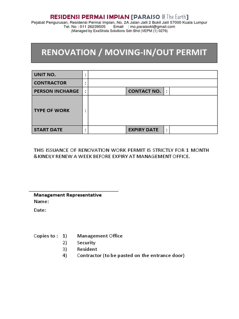 Renovation - Permit Work | PDF