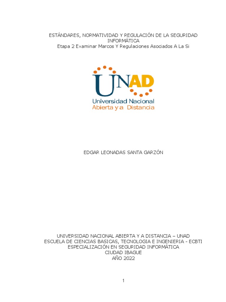 Etapa 2 Examinar Marcos y Regulaciones Asociados A La SI | PDF | La ...