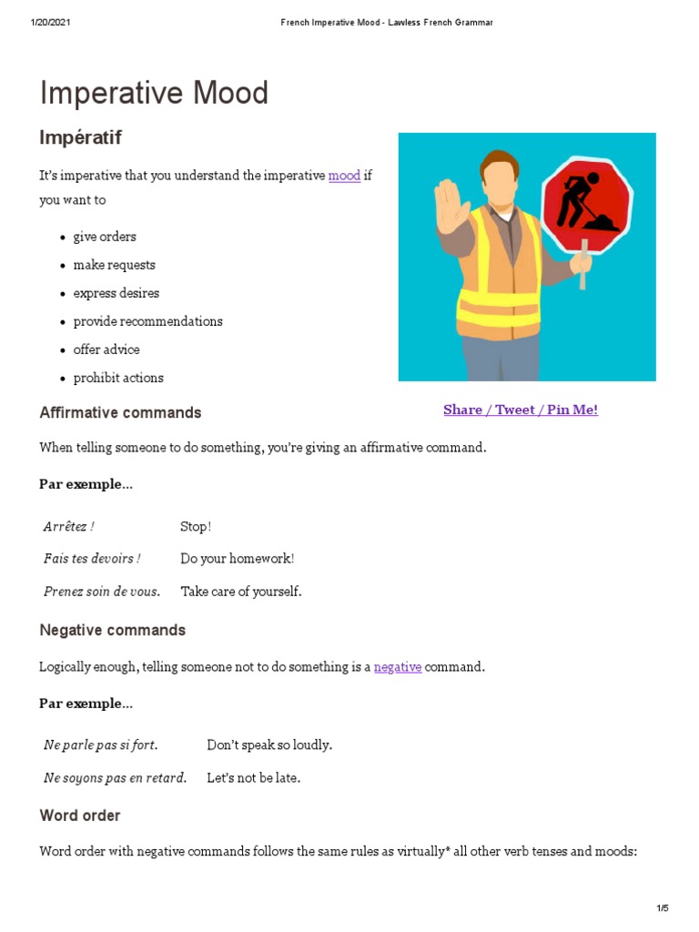 French Imperative Mood | PDF | Verb | Cognitive Science