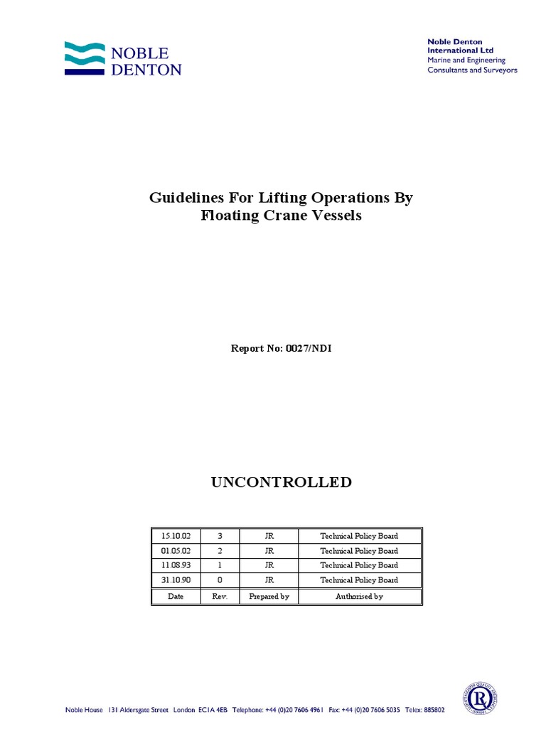 NDI 0027 - Rev03 - Guidelines For Lifting Operations by Floating Crane ...